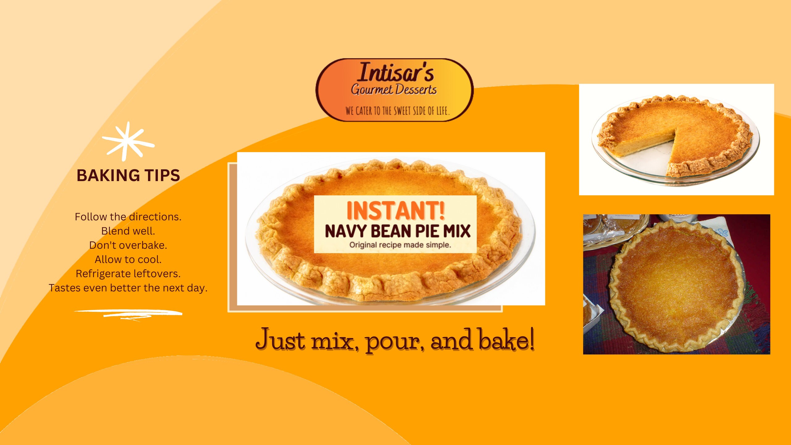 Navy Bean Pie Mix, Gourmet Dessert, Quick and Easy Pie Mix, Traditional ...