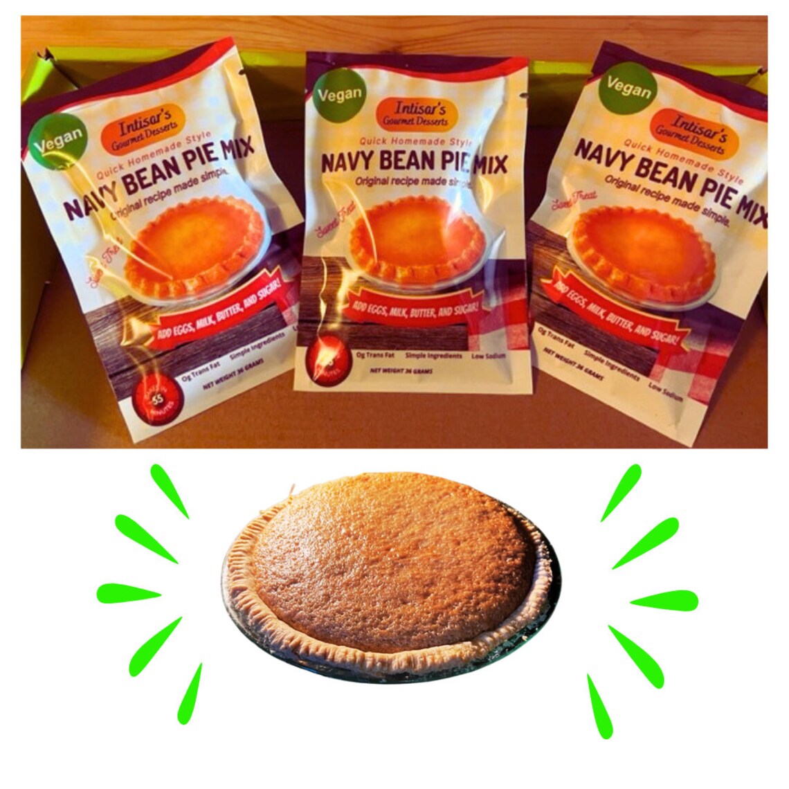 Intisar's Instant Navy Bean Pie Mix Starter Packet With Vanilla ...