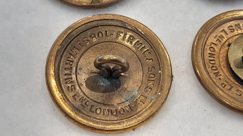 4 X Antique Firmin London Livery Brass Buttons Elaborate Coat of Arms ...