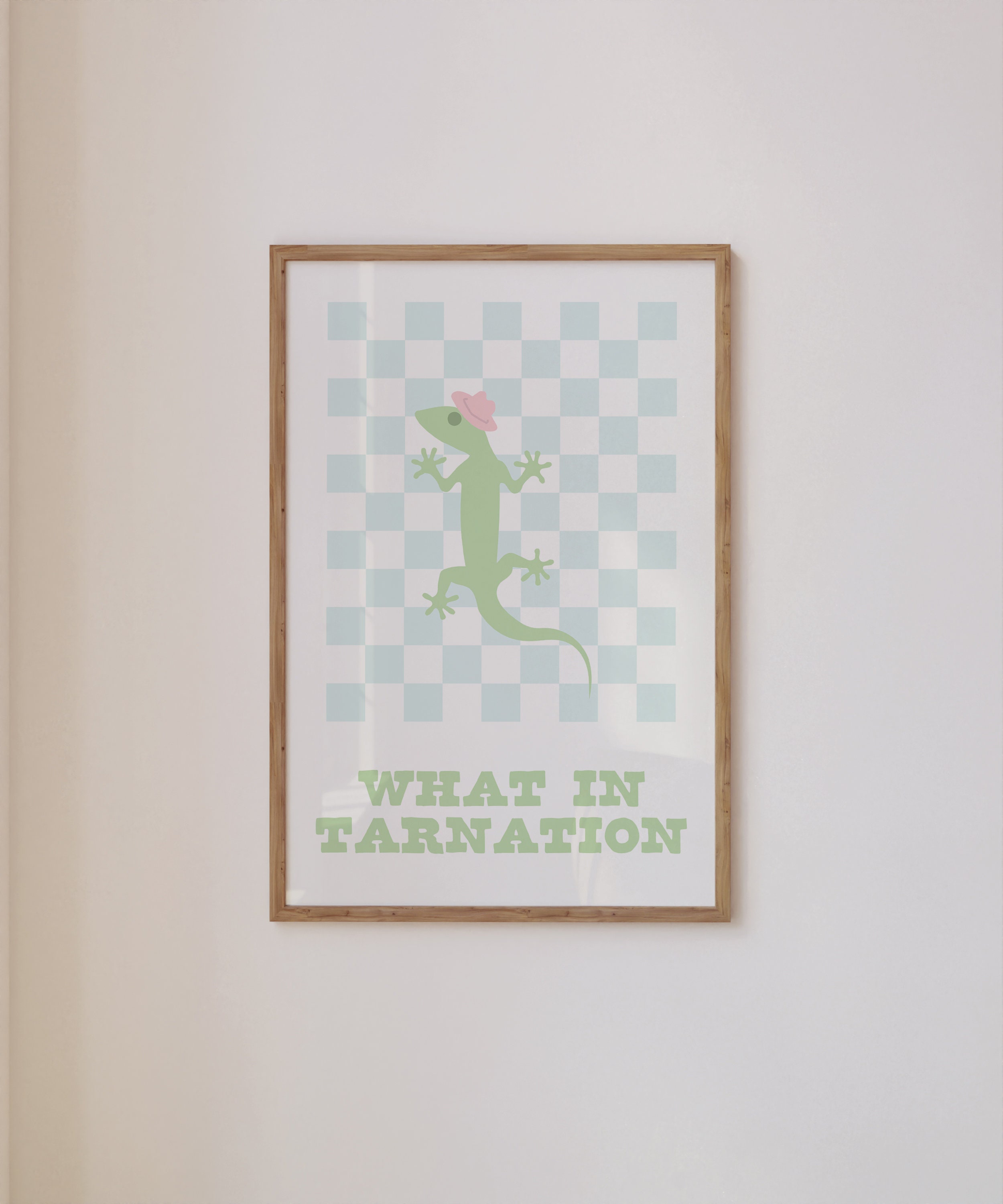 What in Tarnation Lizard Printable Checkerboard Wall Art - Etsy