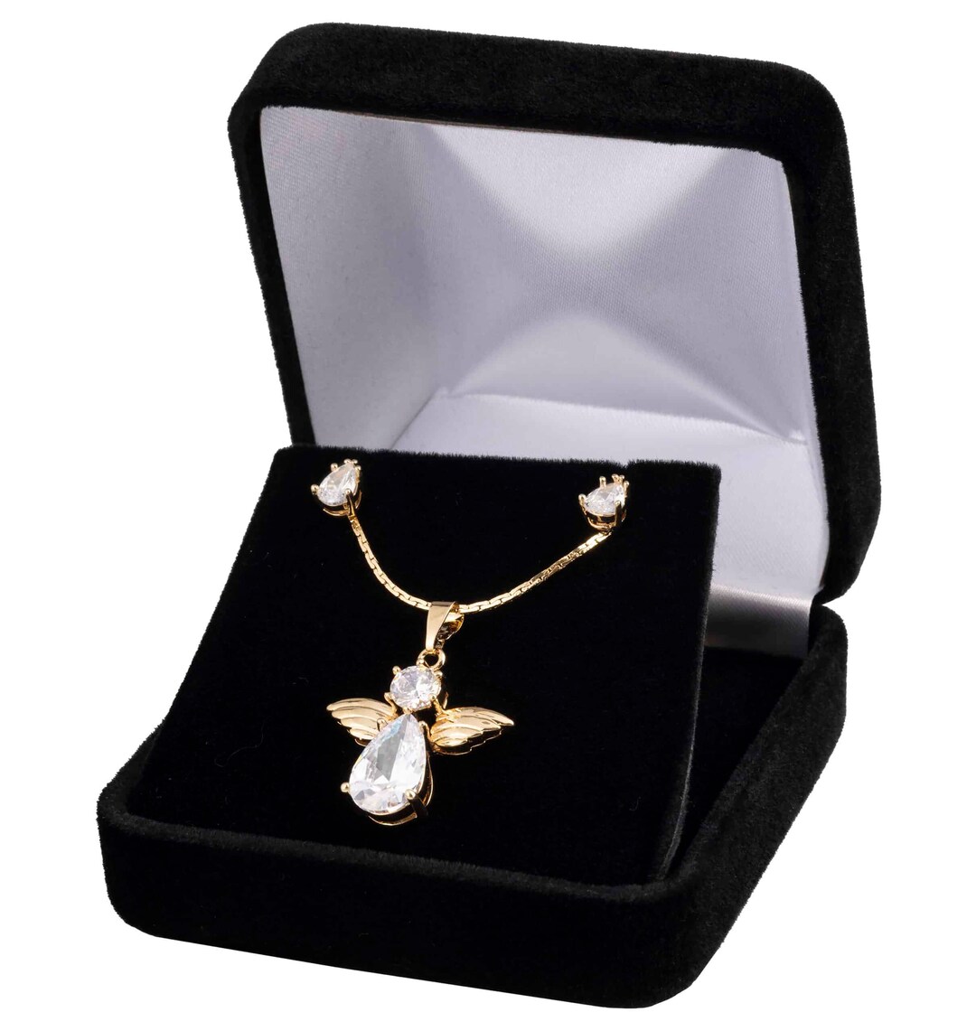 Cubic Zirconia Teardrop Angel Set - Etsy