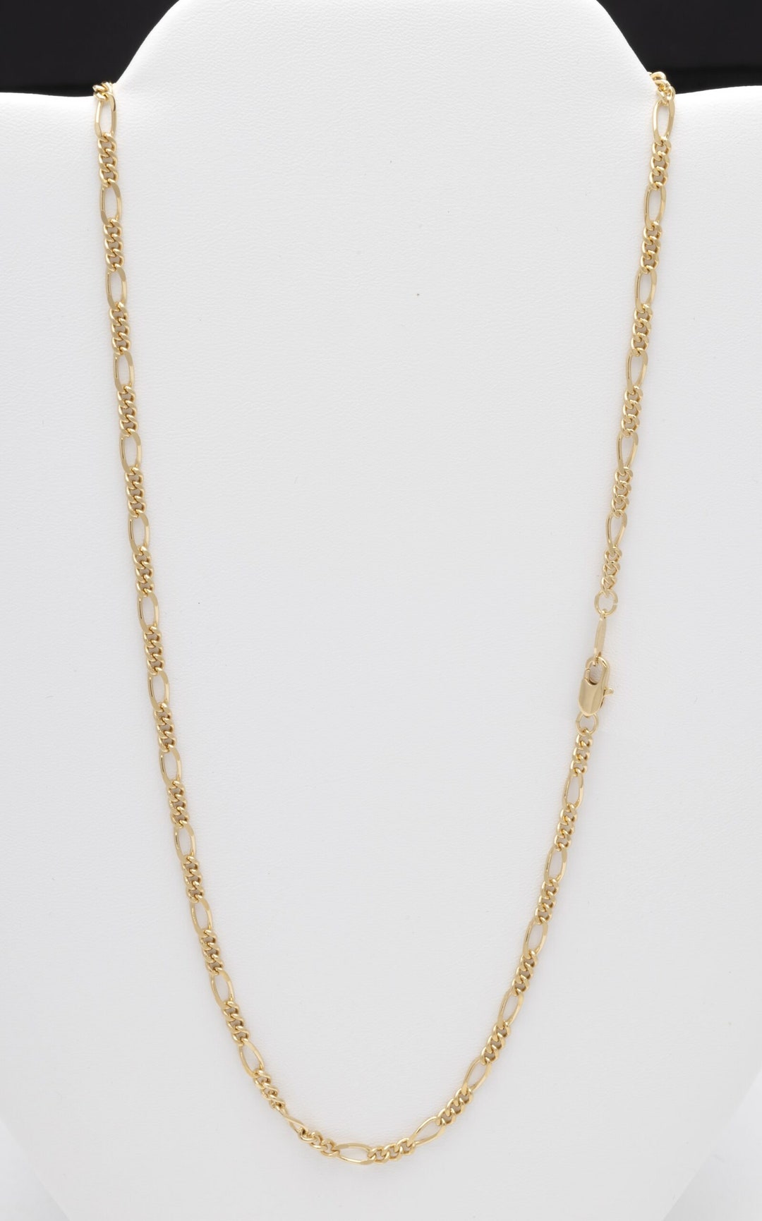 Flat Figaro Chain, 24k Quality Gold Heavy Layered Chain - Etsy