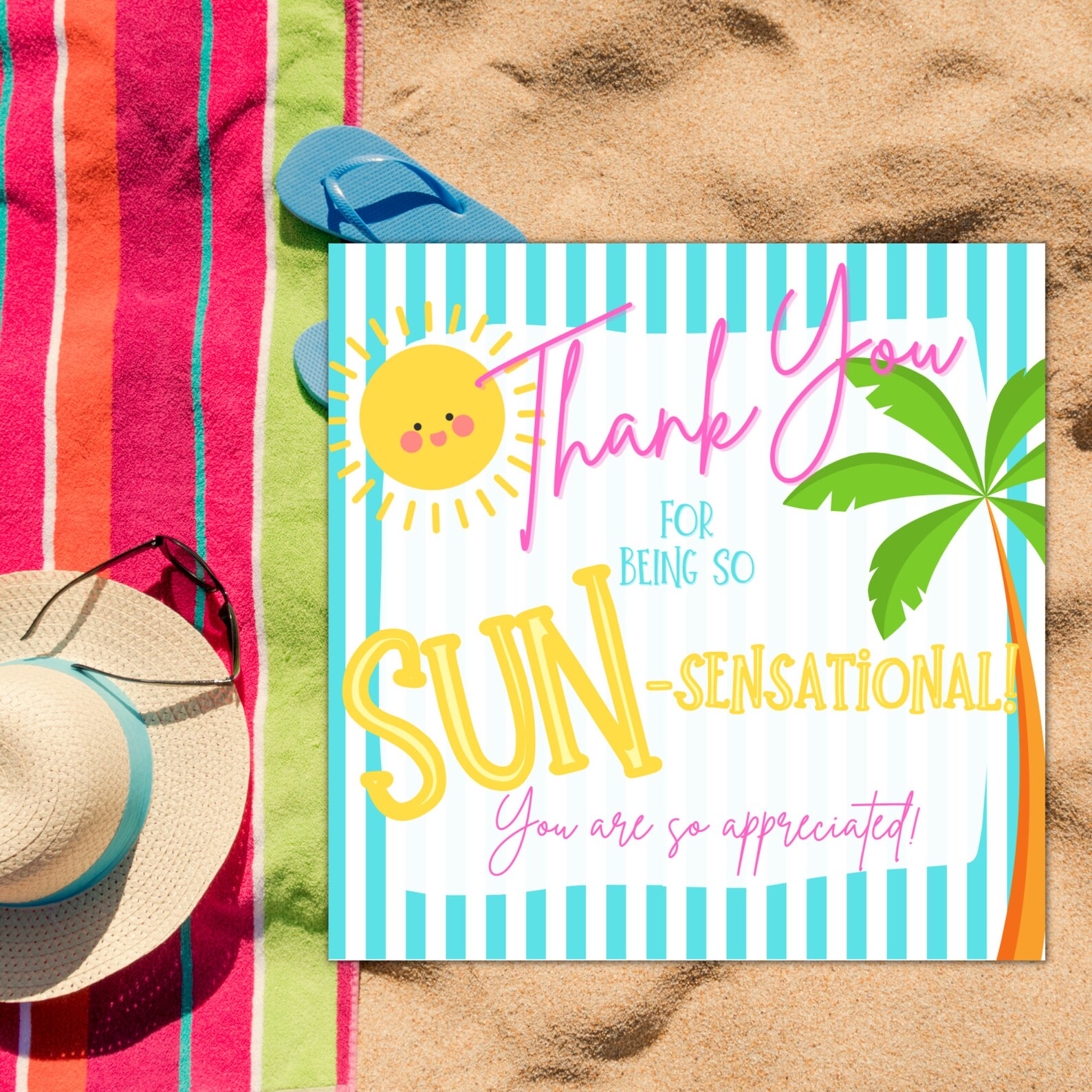 Thank You Tag Thank You for Being so Sun-sational Thank - Etsy