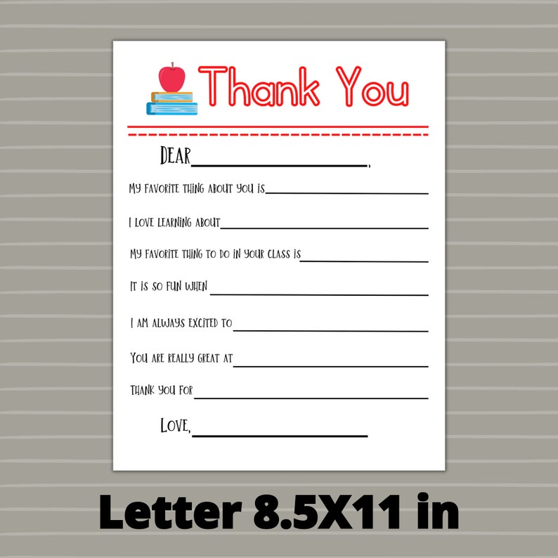 Teacher Appreciation Week | Writing Printable | Writing Worksheet for ...