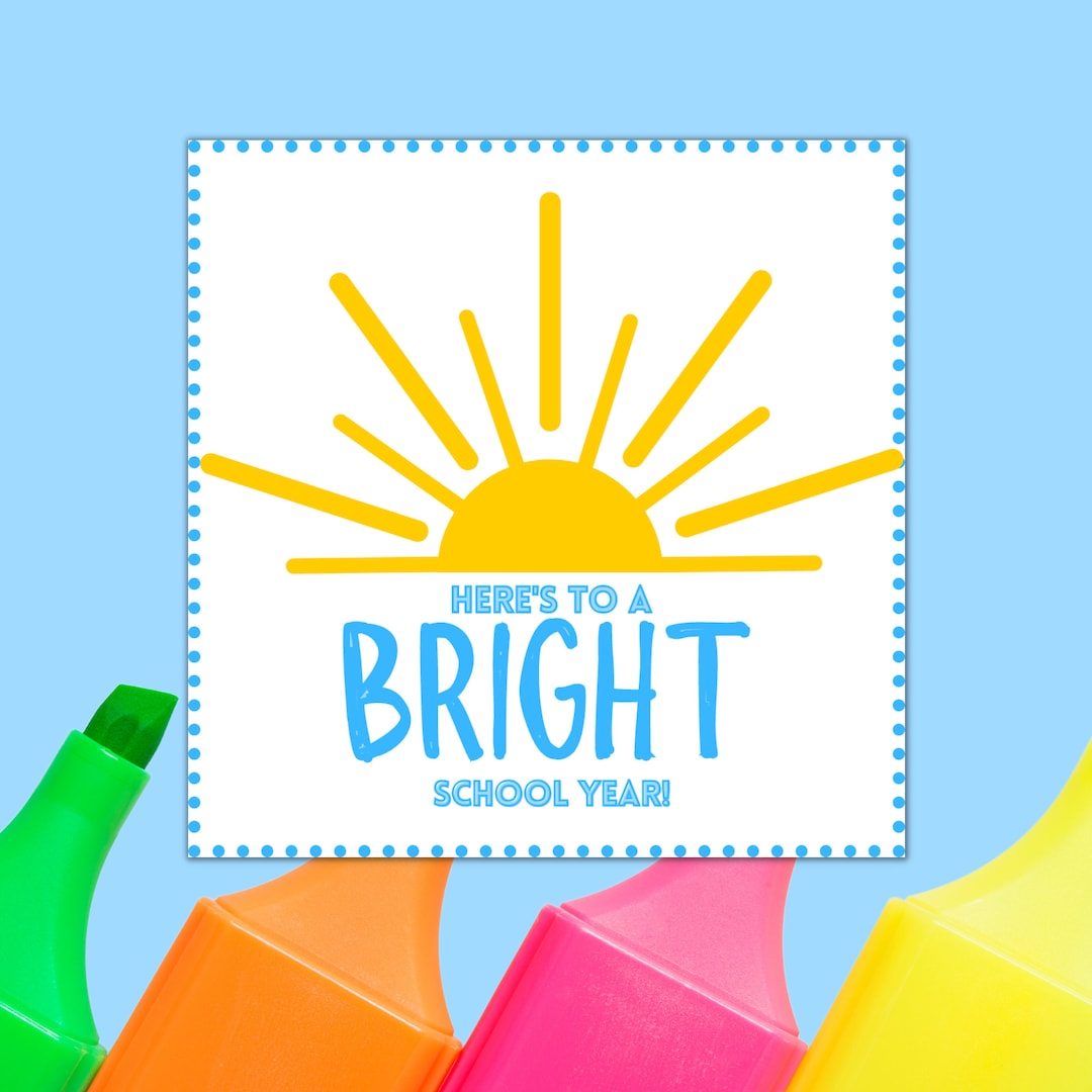 Here's to a Bright School Year| Back to School Tags| Gift Tags| First ...