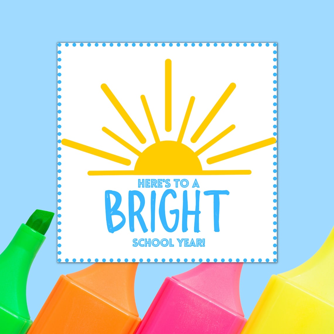 Here's to a Bright School Year Back to School Tags Gift - Etsy