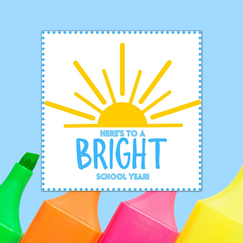 Here's to a Bright School Year Back to School Tags Gift - Etsy