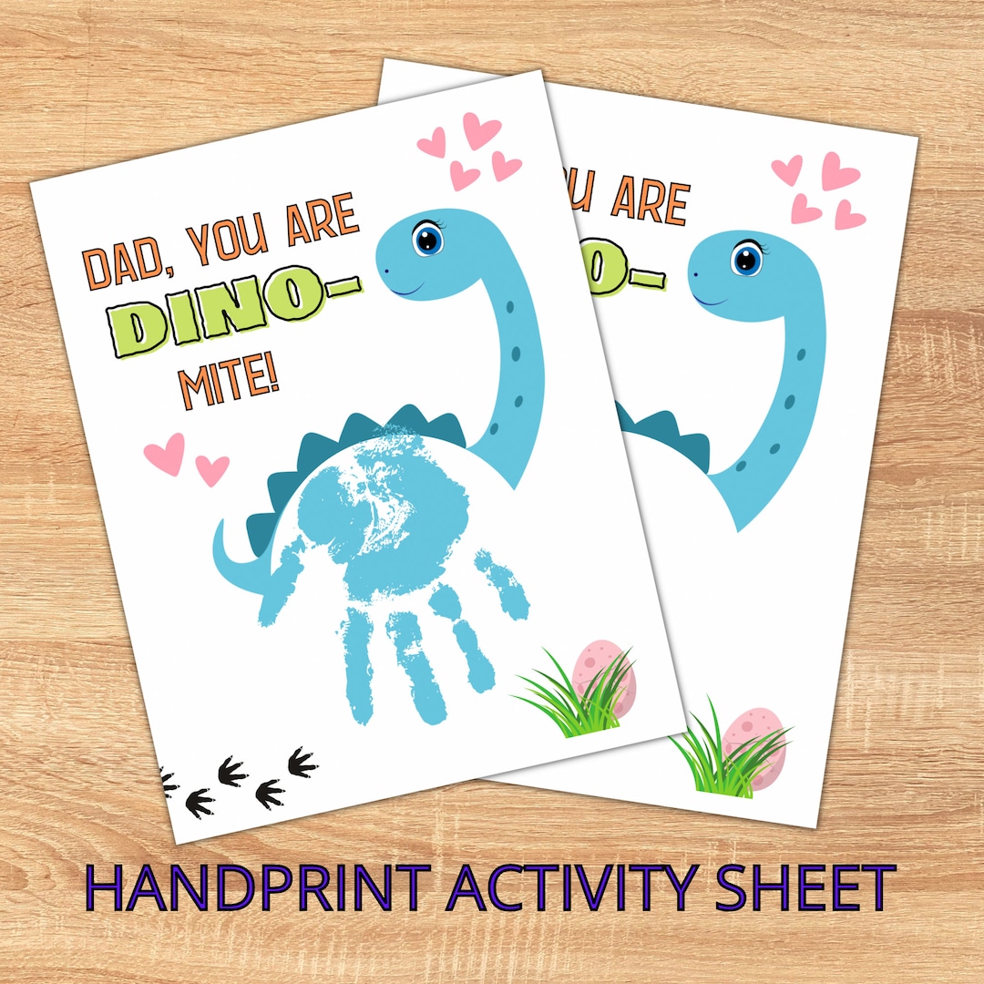 Dinomite Dad Handprint Art | Father's Day Gift (digital Download) - Etsy