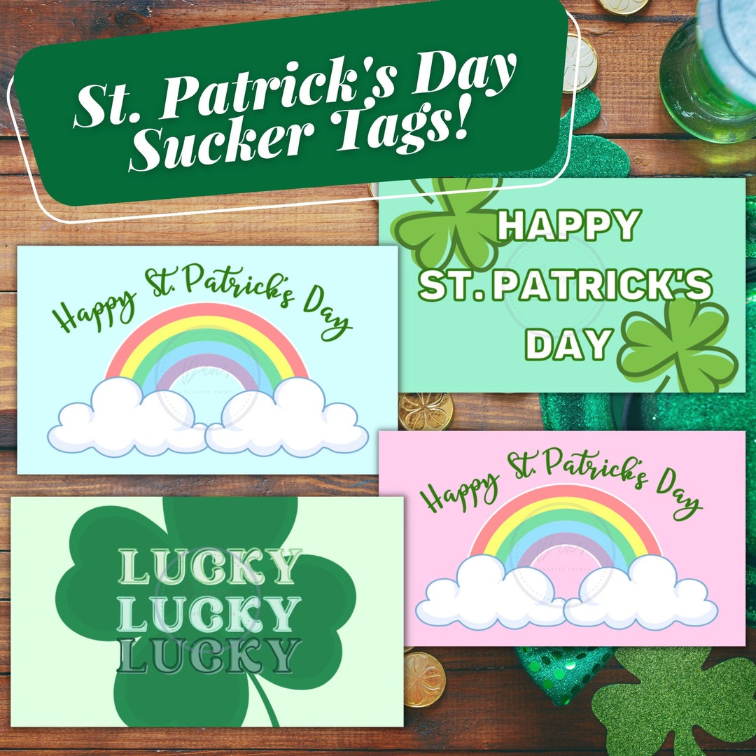 St. Patricks Day Sucker Tags| St. Patricks Day Favor| St. Pattys Day ...
