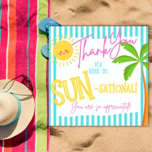 Thank You Tag | Thank You for Being so Sun-sational | Thank You Gift ...