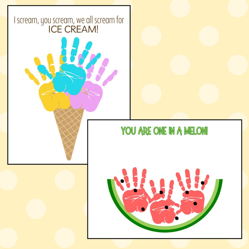 Summertime Handprint Art Handprint Craft Bundle Preschool Activity ...