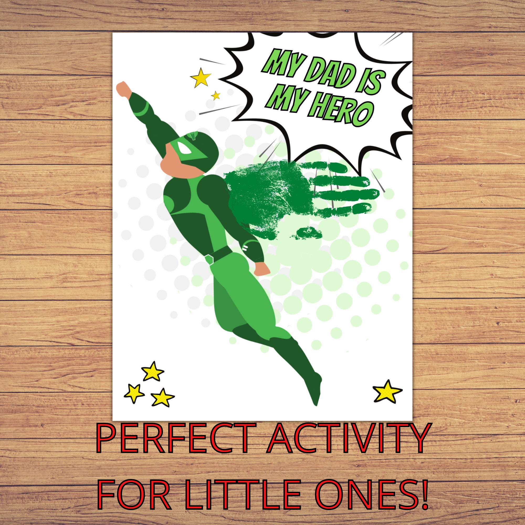 Dad is My Hero Handprint Art Father's Day Activity Preschool Activity ...