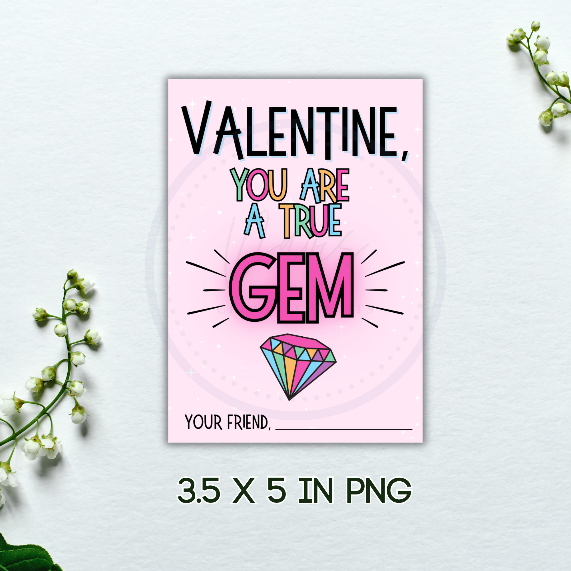 Valentines Day Gift Tags You Are A True Gem Candy Ring Tag Printable ...