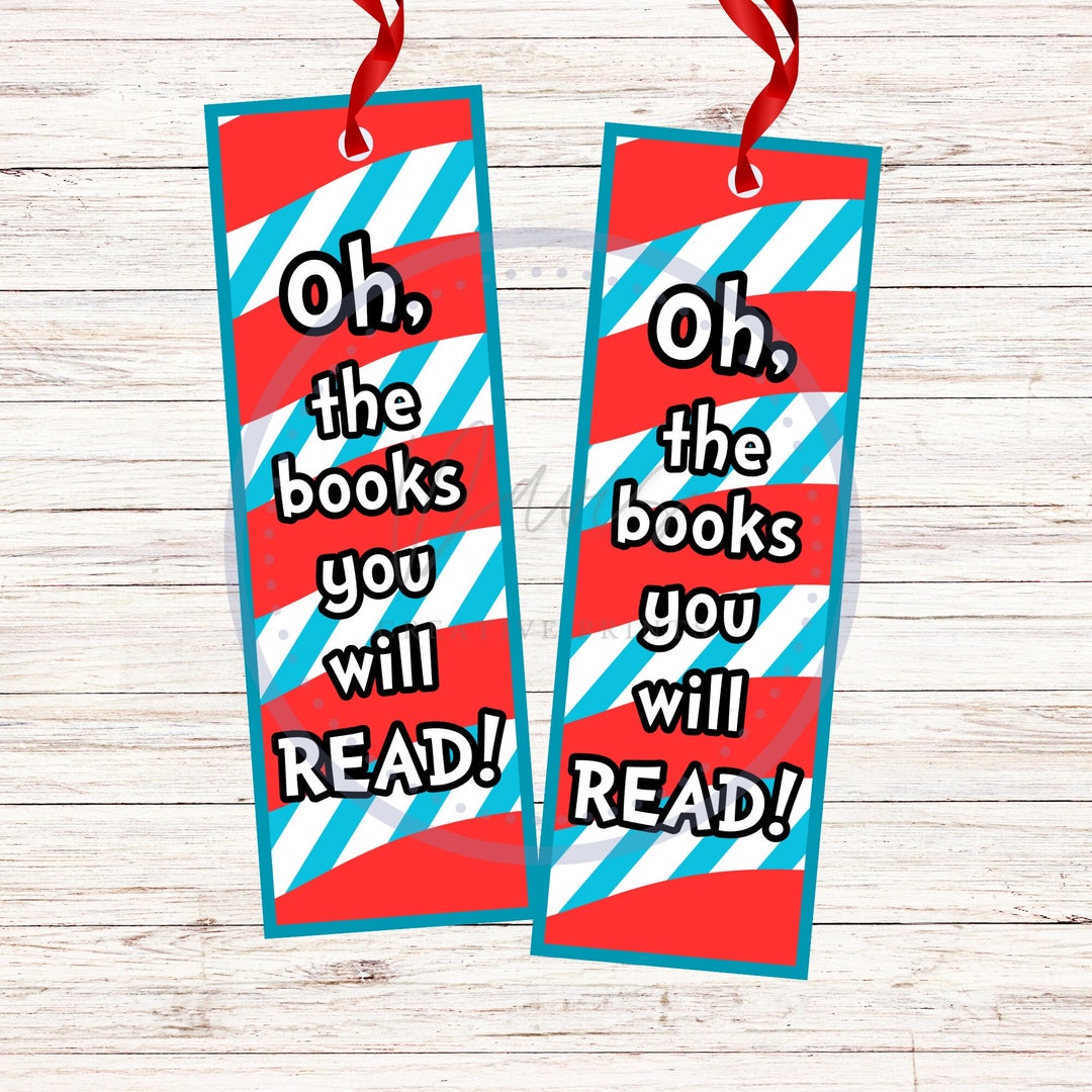 Dr. Seuss Inspired Bookmark | Read Across America (digital Download) - Etsy