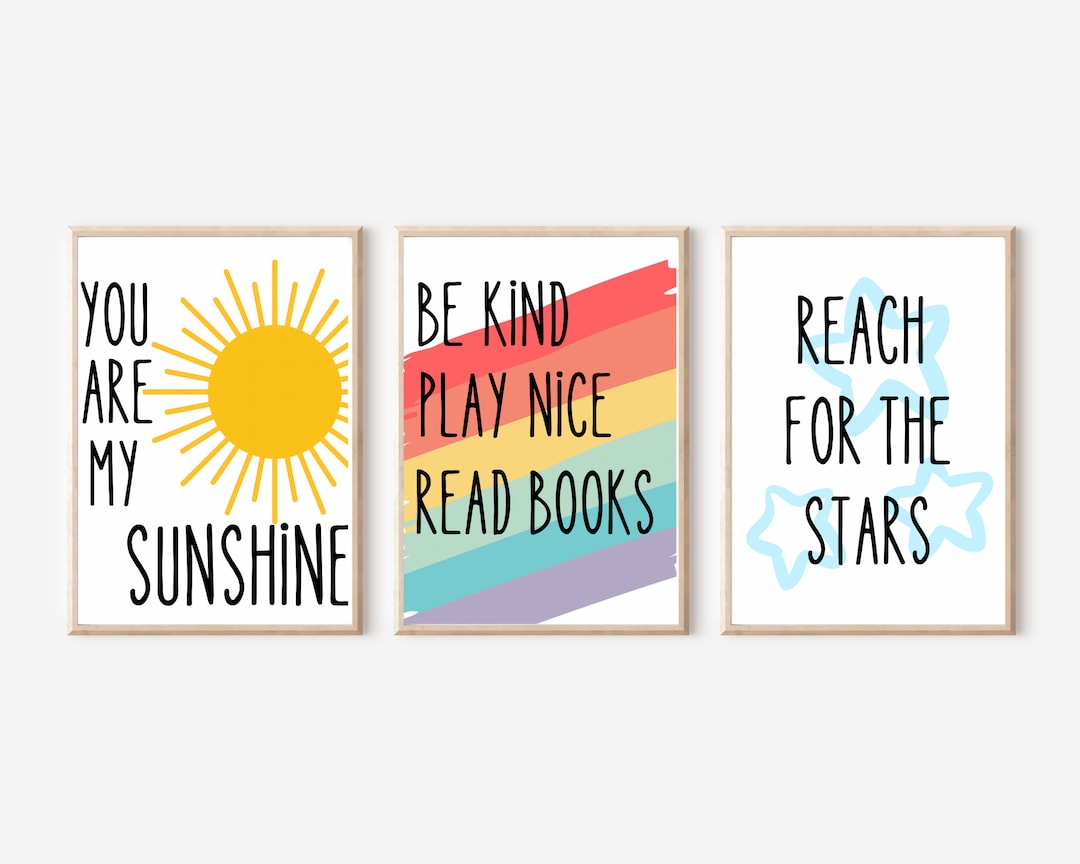 Playroom Wall Decor, Set of 3, Playroom Wall Art, Playroom Prints ...