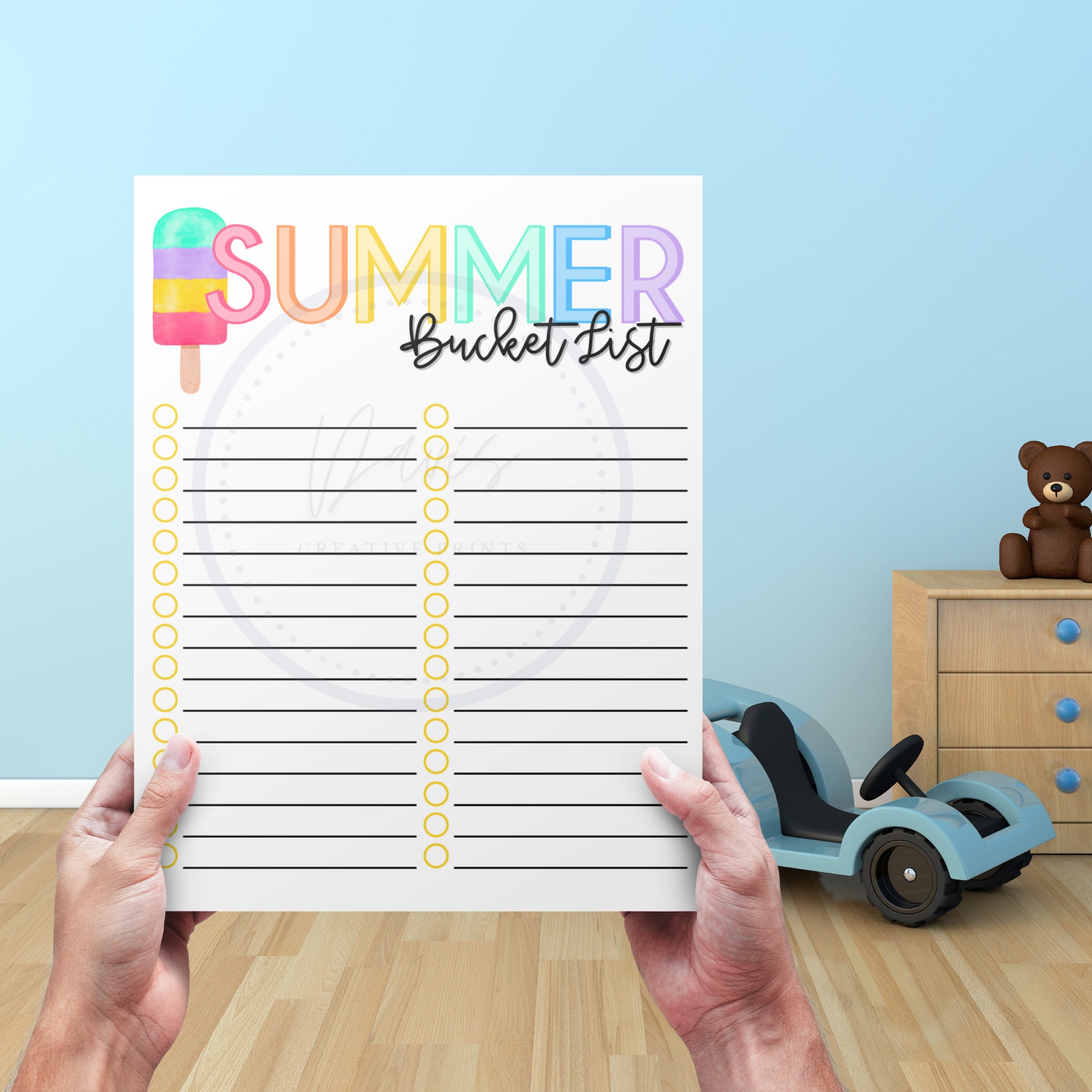 Summer Bucket List Editable Bucket List Summer Activity Planner Boredom ...