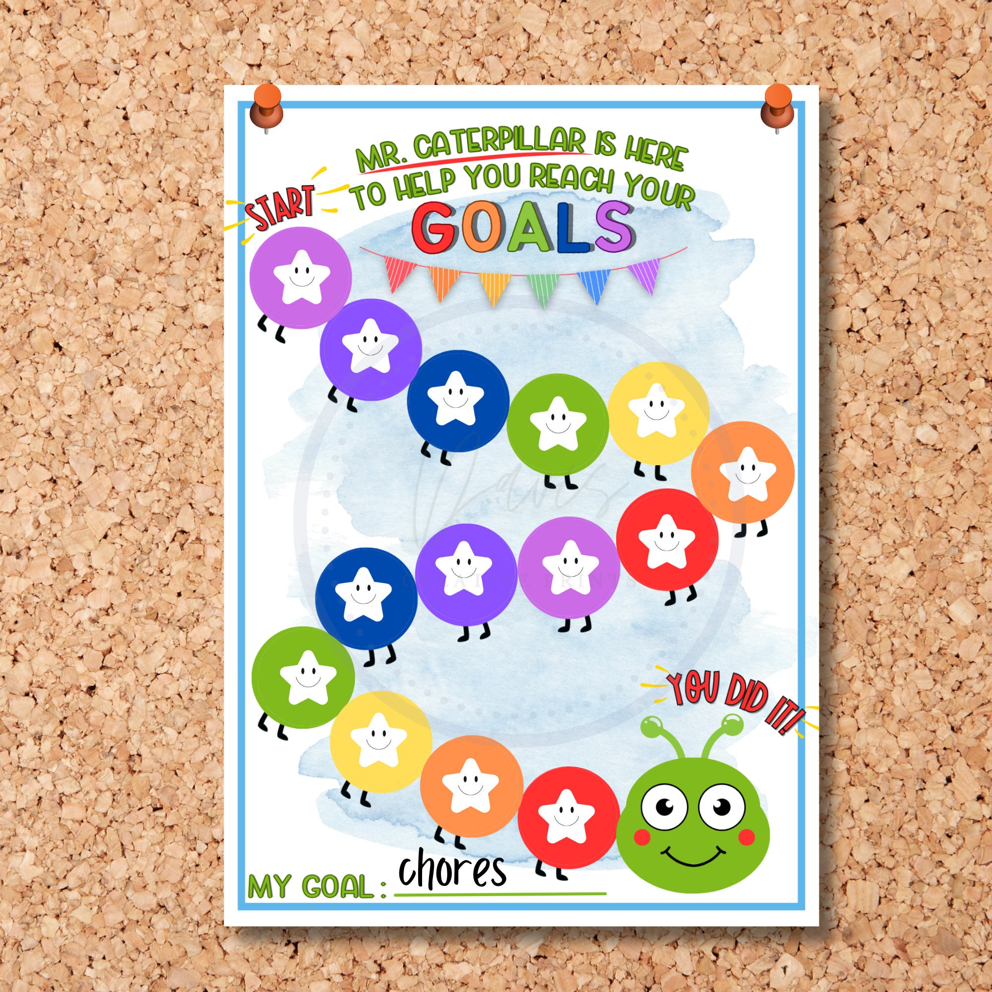 Kids Goal Tracker Task Tracker Progress Tracker Chore Tracker Potty ...