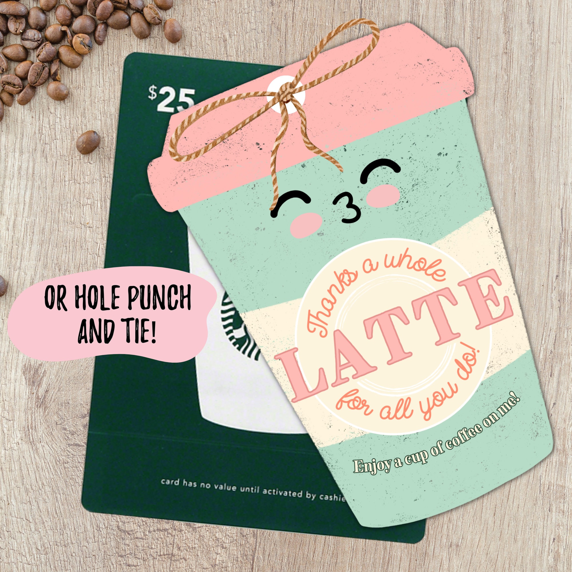 Thanks A Latte Gift Tag | Teacher Appreciation Printable (PDF) - Etsy