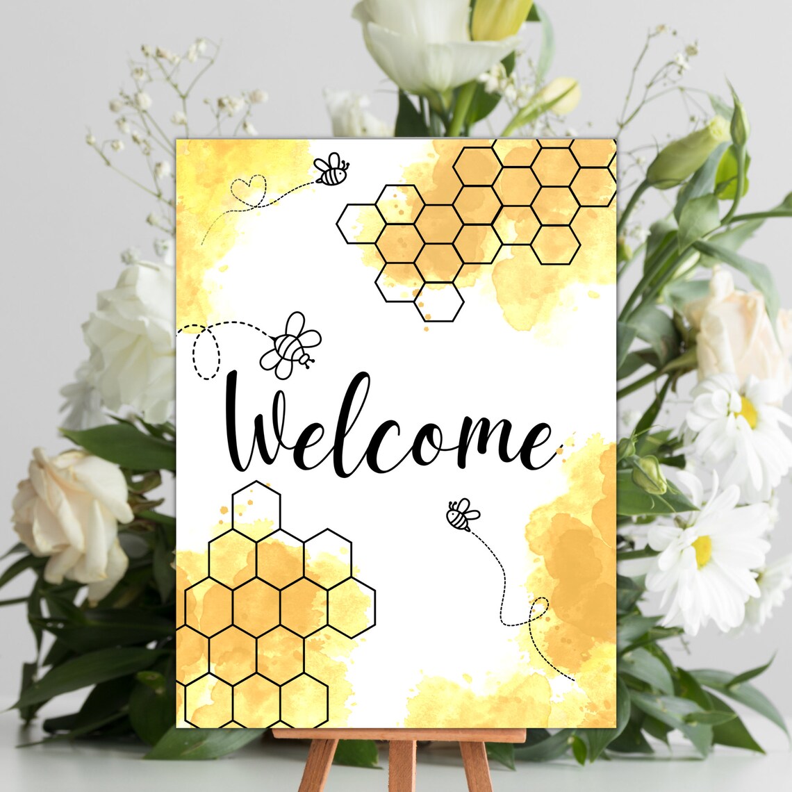 Honey Bee Baby Shower Welcome Sign| Baby Shower Welcome Sign| Printable ...