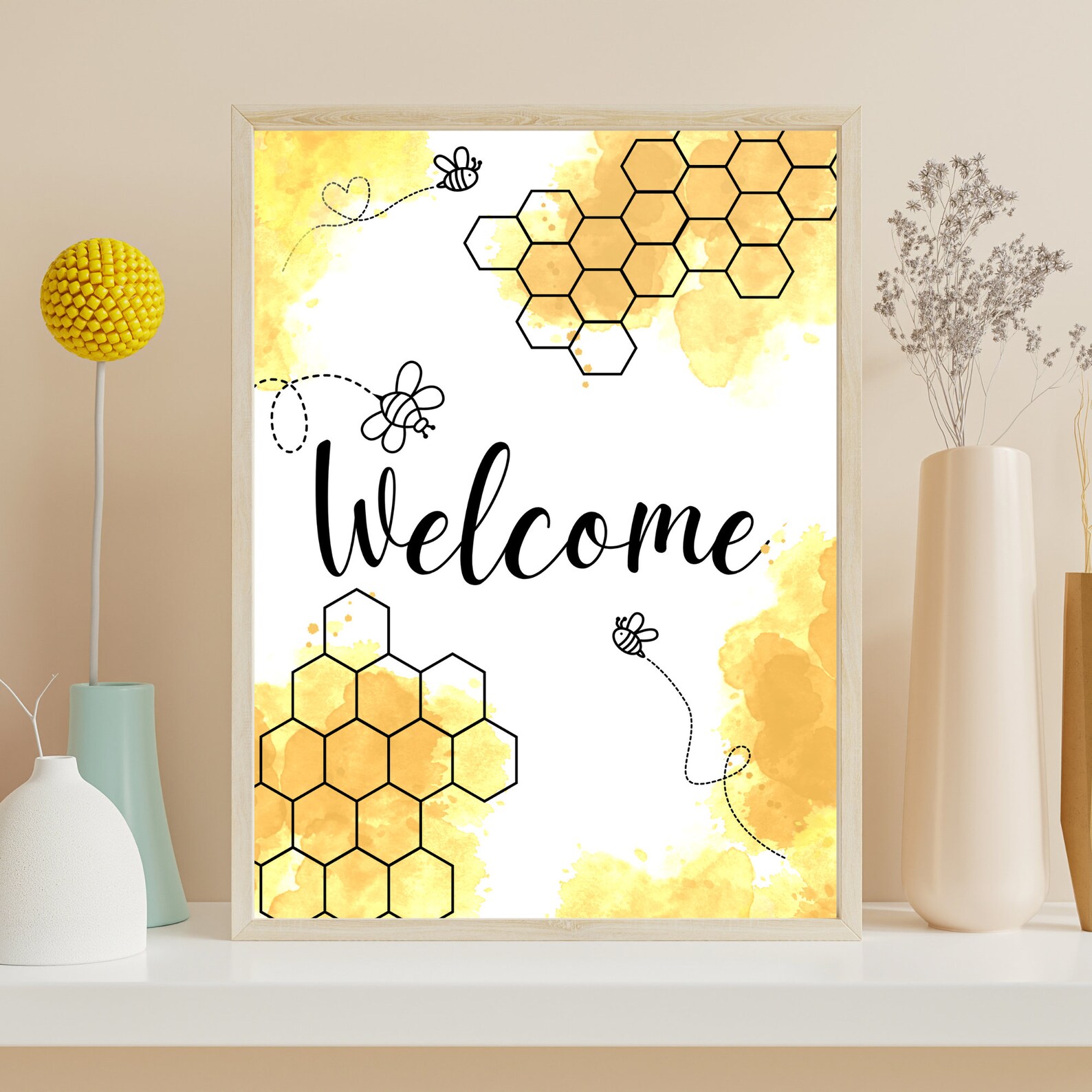 Honey Bee Baby Shower Welcome Sign| Baby Shower Welcome Sign| Printable ...