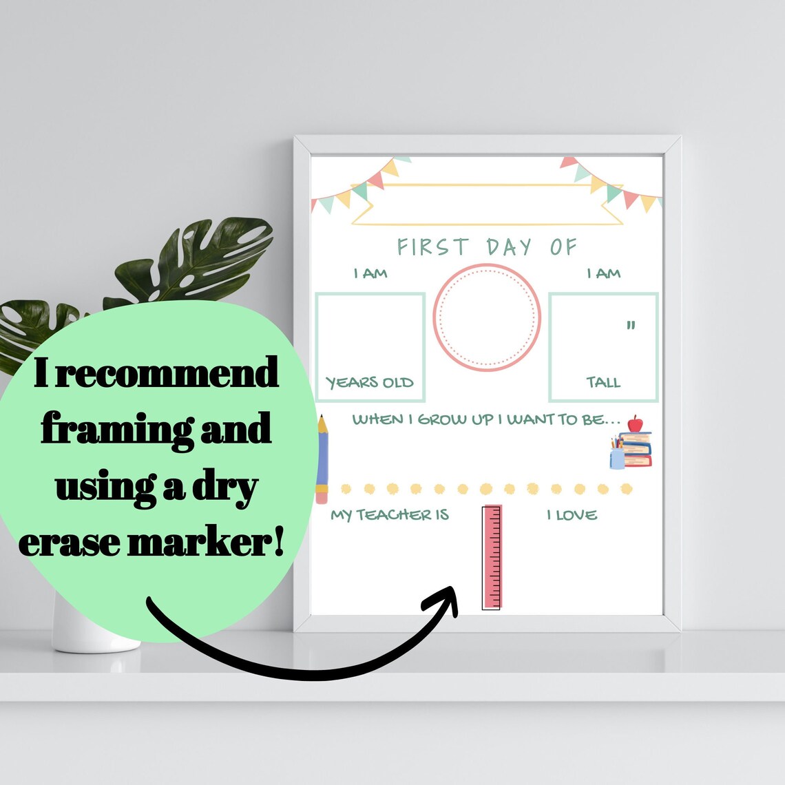 First Day of School Printable First Day of School Sign First Day Fill ...