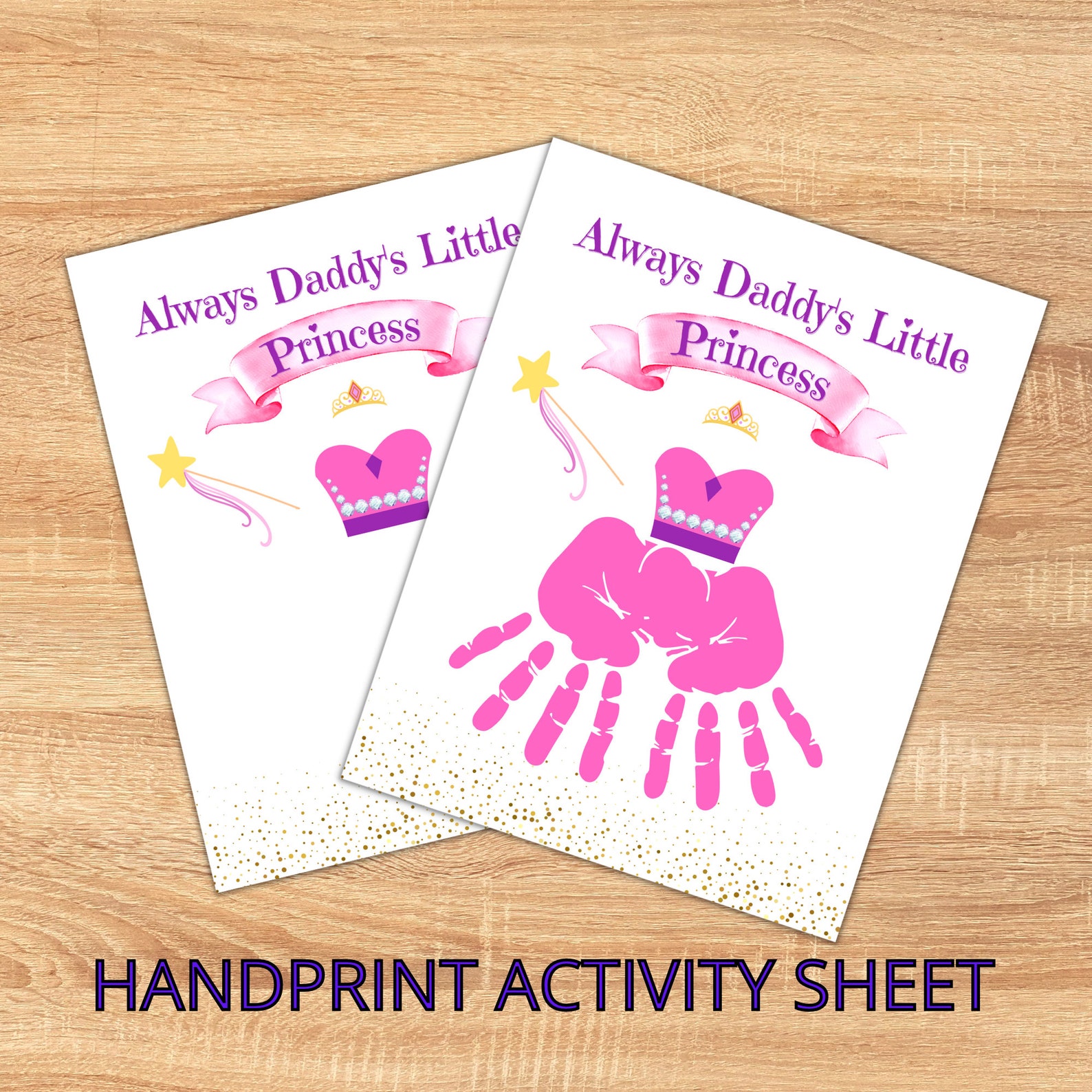 Daddy's Princess Handprint Art Father's Day - Etsy
