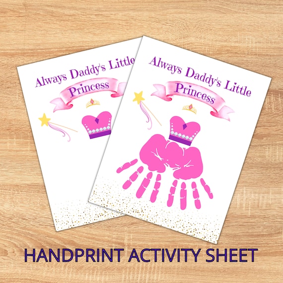 Daddy's Princess Handprint Art Father's Day - Etsy