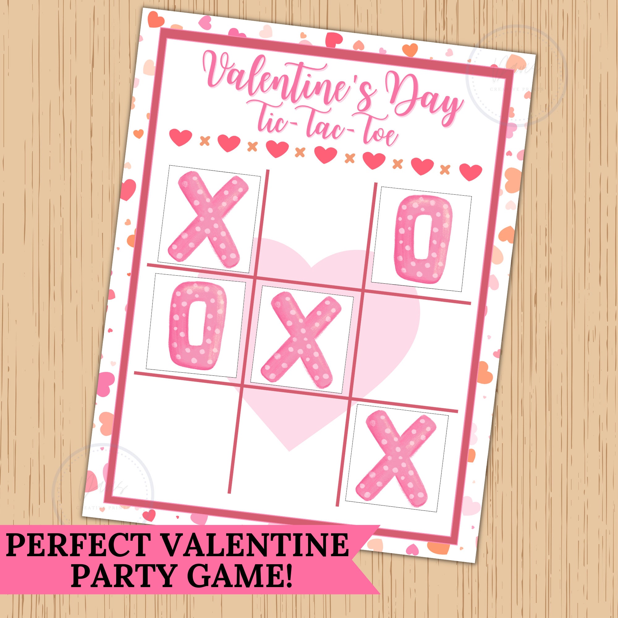 Valentine's Day Tic Tac Toe| Tic Tac Toe Valentine Printable| Tic Tac ...