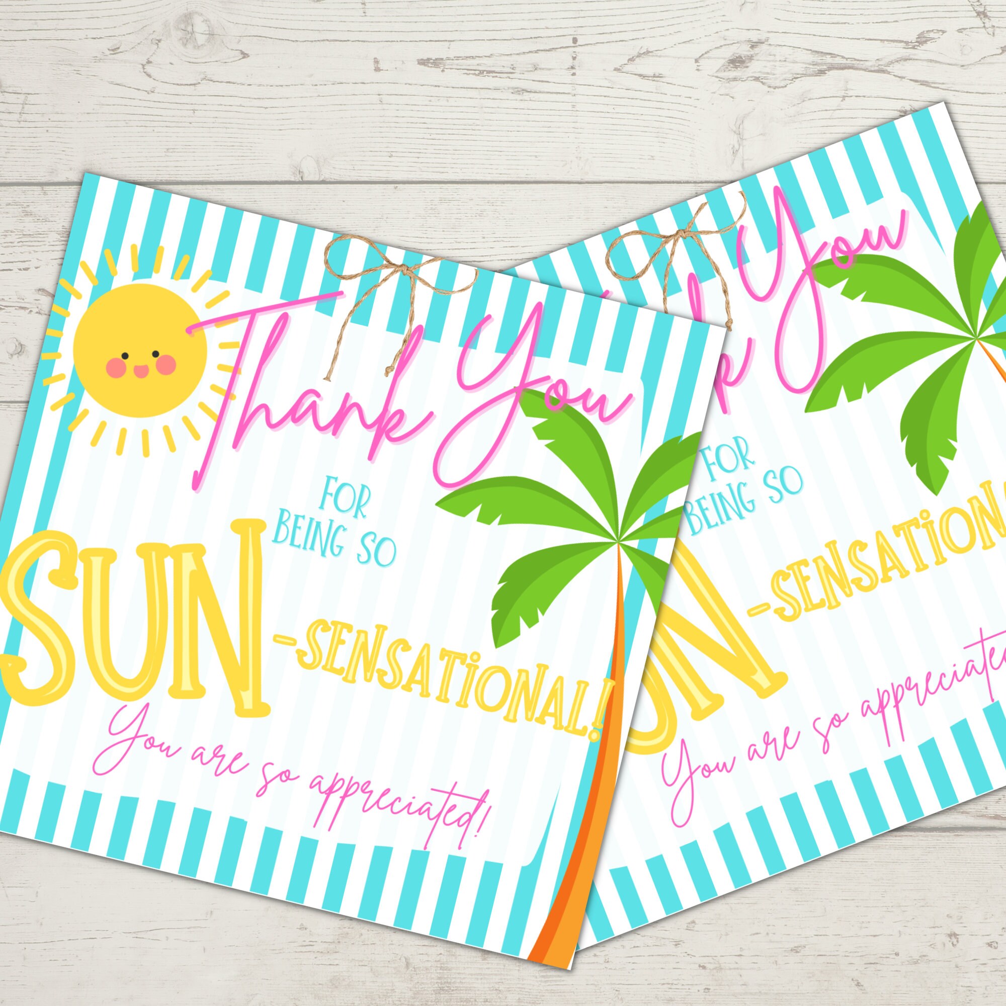 Thank You Tag Thank You for Being so Sun-sational Thank - Etsy