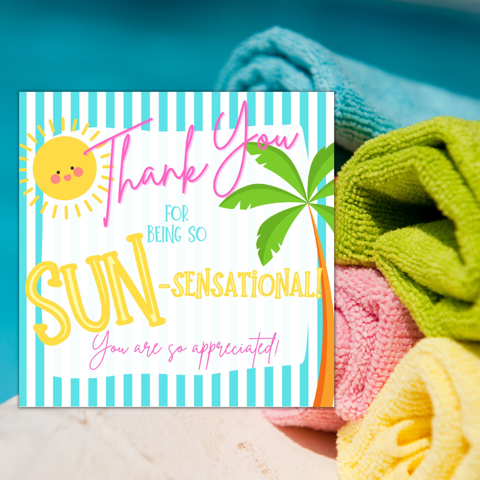 Thank You Tag Thank You for Being so Sun-sational Thank - Etsy