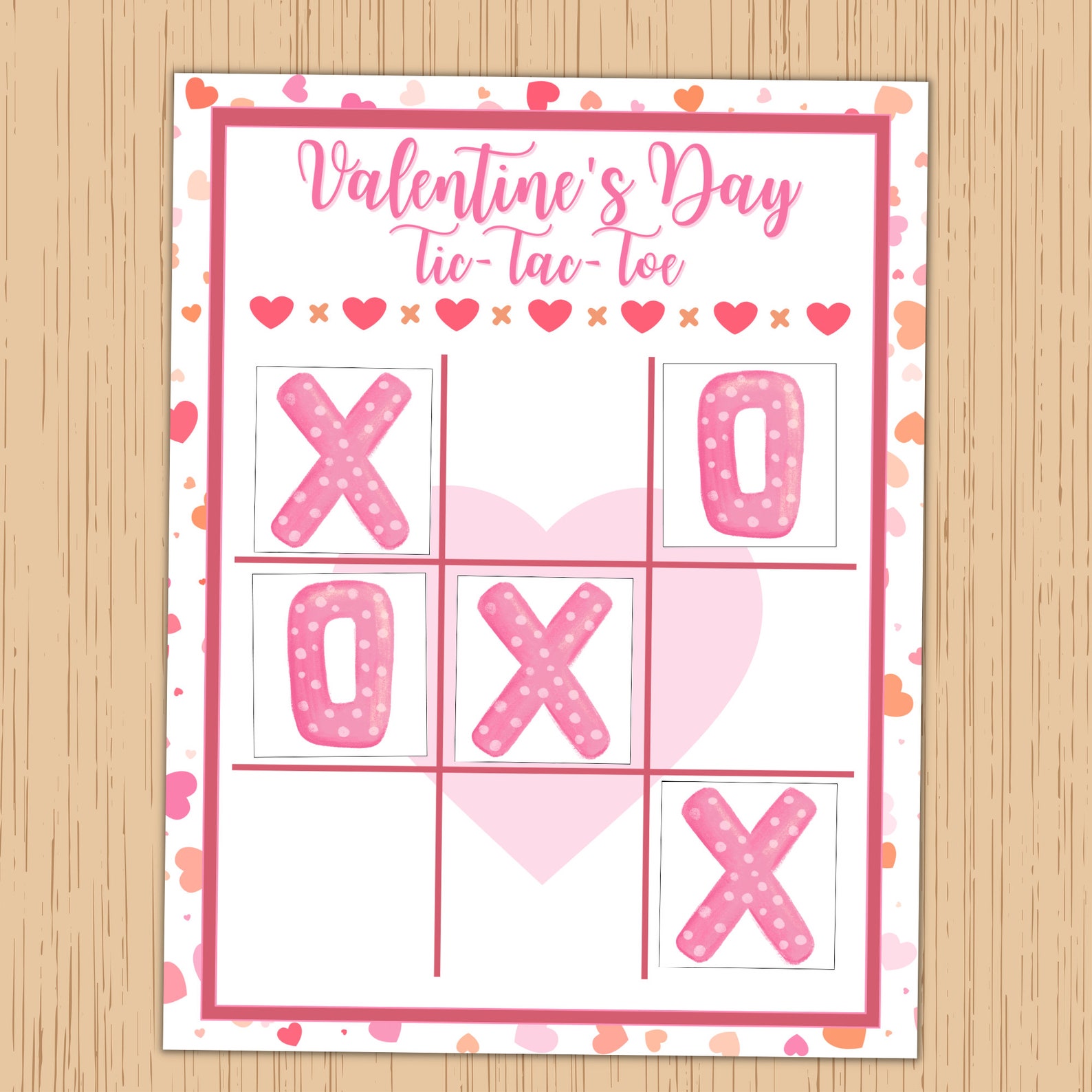 Valentine's Day Tic Tac Toe| Tic Tac Toe Valentine Printable| Tic Tac ...