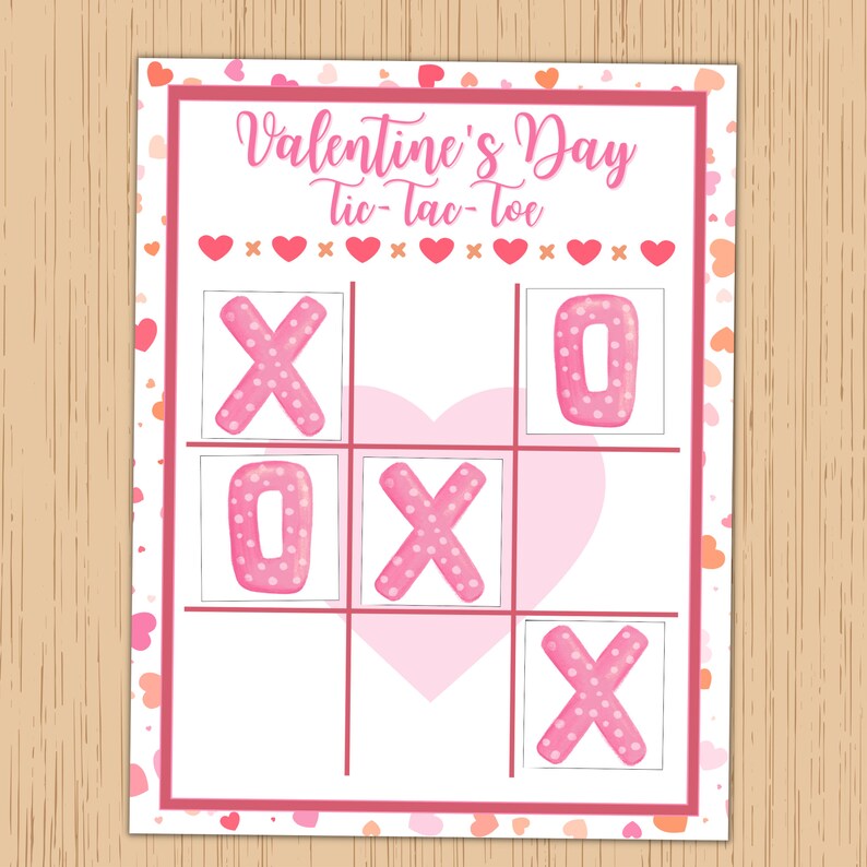 Valentine's Day Tic Tac Toe| Tic Tac Toe Valentine Printable| Tic Tac ...