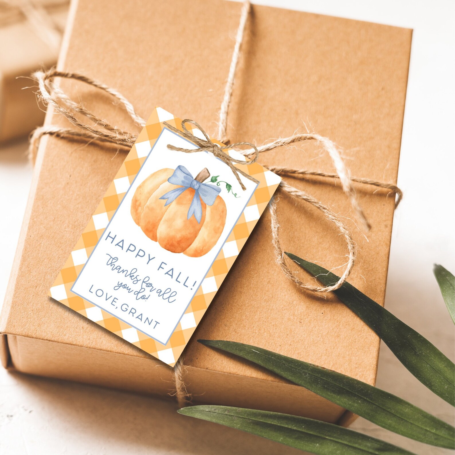 Happy Fall Tag | Pumpkin Favor Tag | Fall Thank You Tag| Autumn Favor ...