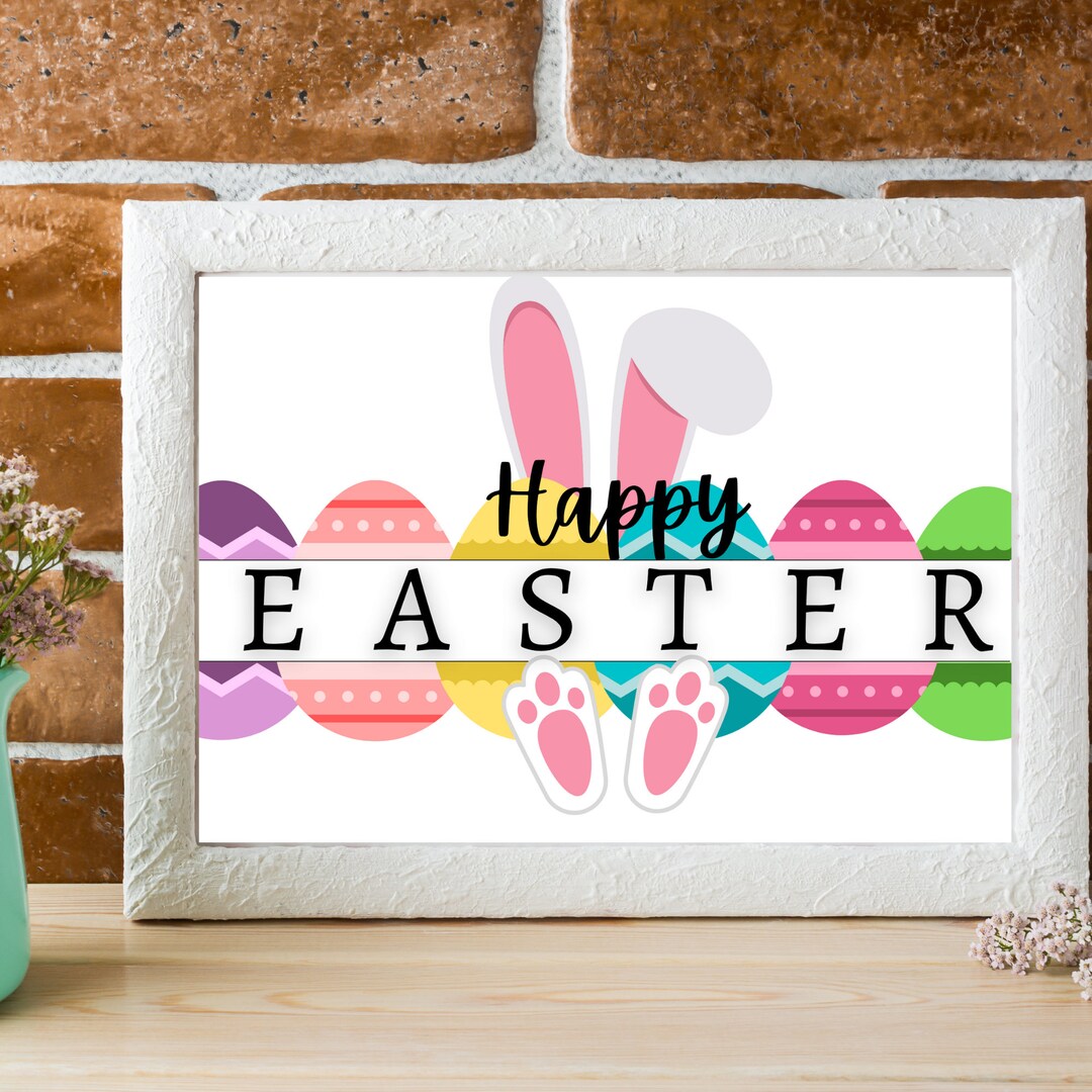 Easter Bunny Sign Print, Spring Home Decor (digital Download) - Etsy
