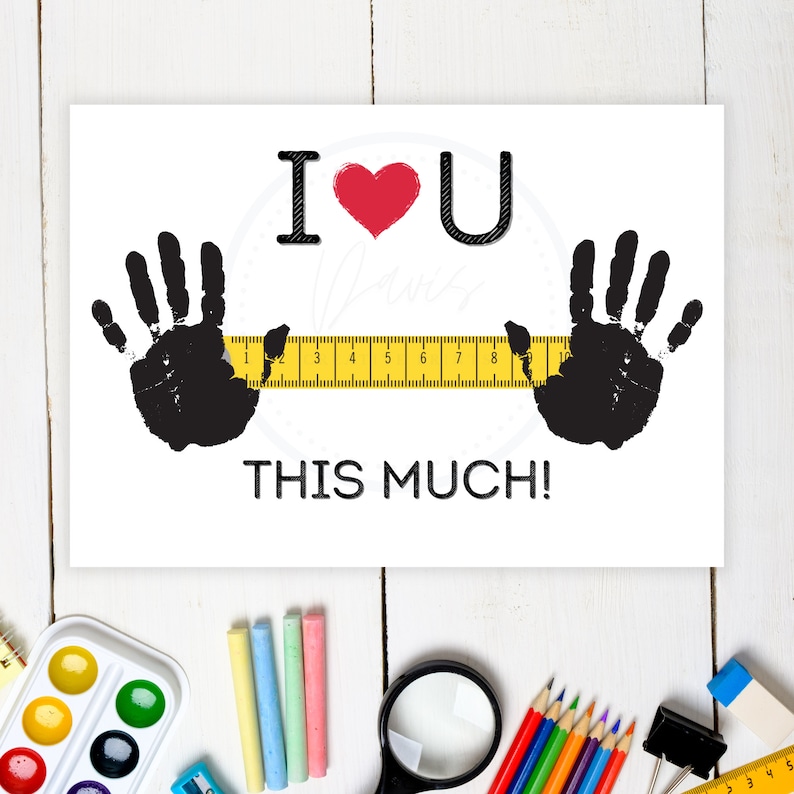 I Love You This Much Handprint Art | Father's Day Gift (digital ...