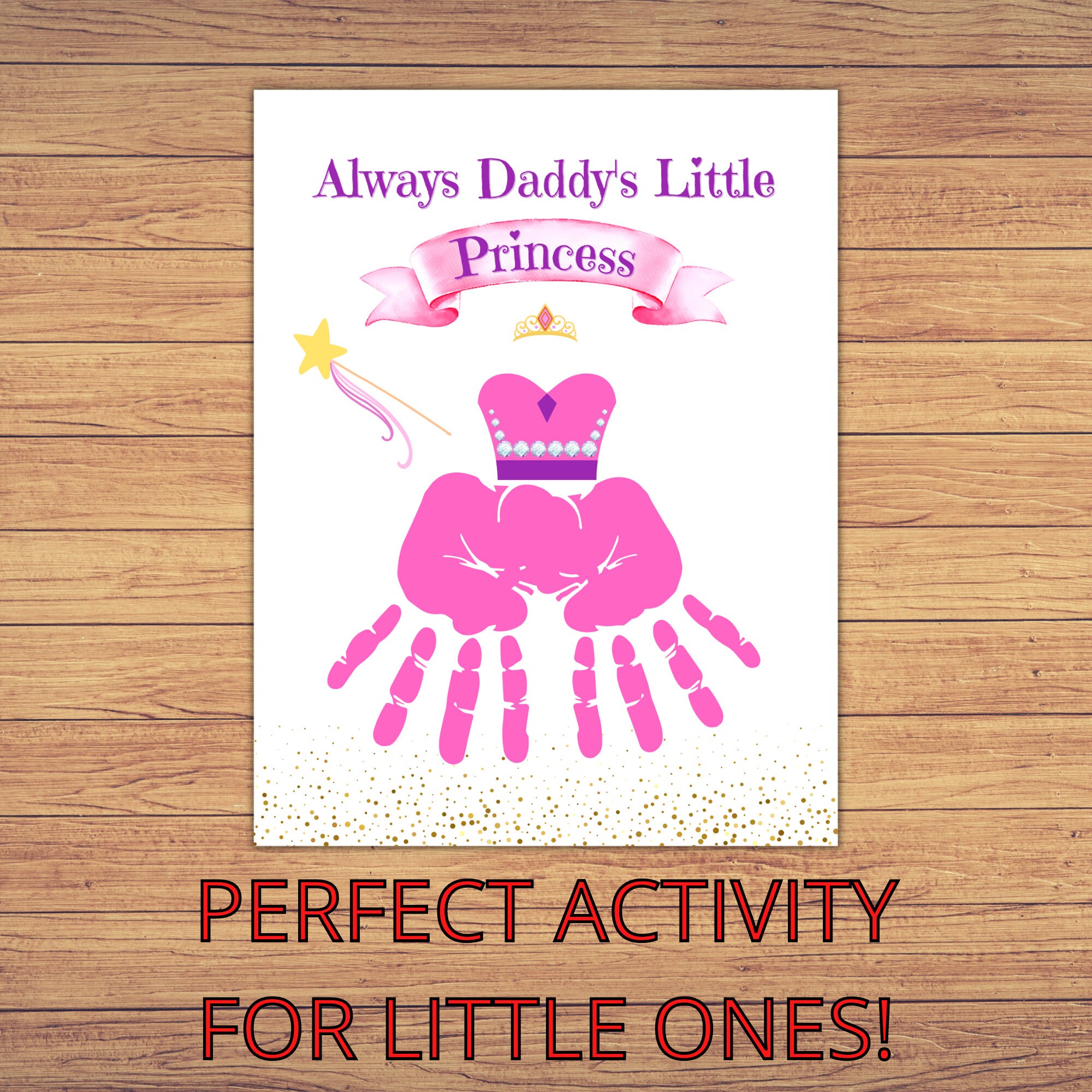Daddy's Princess Handprint Art | Father's Day Gift (digital Download ...