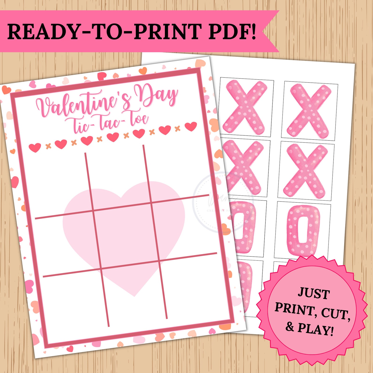 Valentine's Day Tic Tac Toe| Tic Tac Toe Valentine Printable| Tic Tac ...