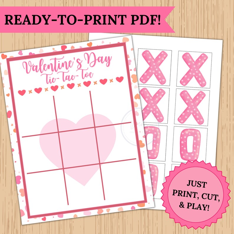 Valentine's Day Tic Tac Toe| Tic Tac Toe Valentine Printable| Tic Tac ...