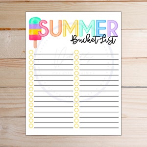 Summer Bucket List| Editable Bucket List| Summer Activity Planner ...