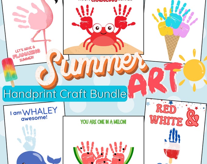 Summer Handprint Craft for Kids Summer Printable Handprint Art, Toddler ...