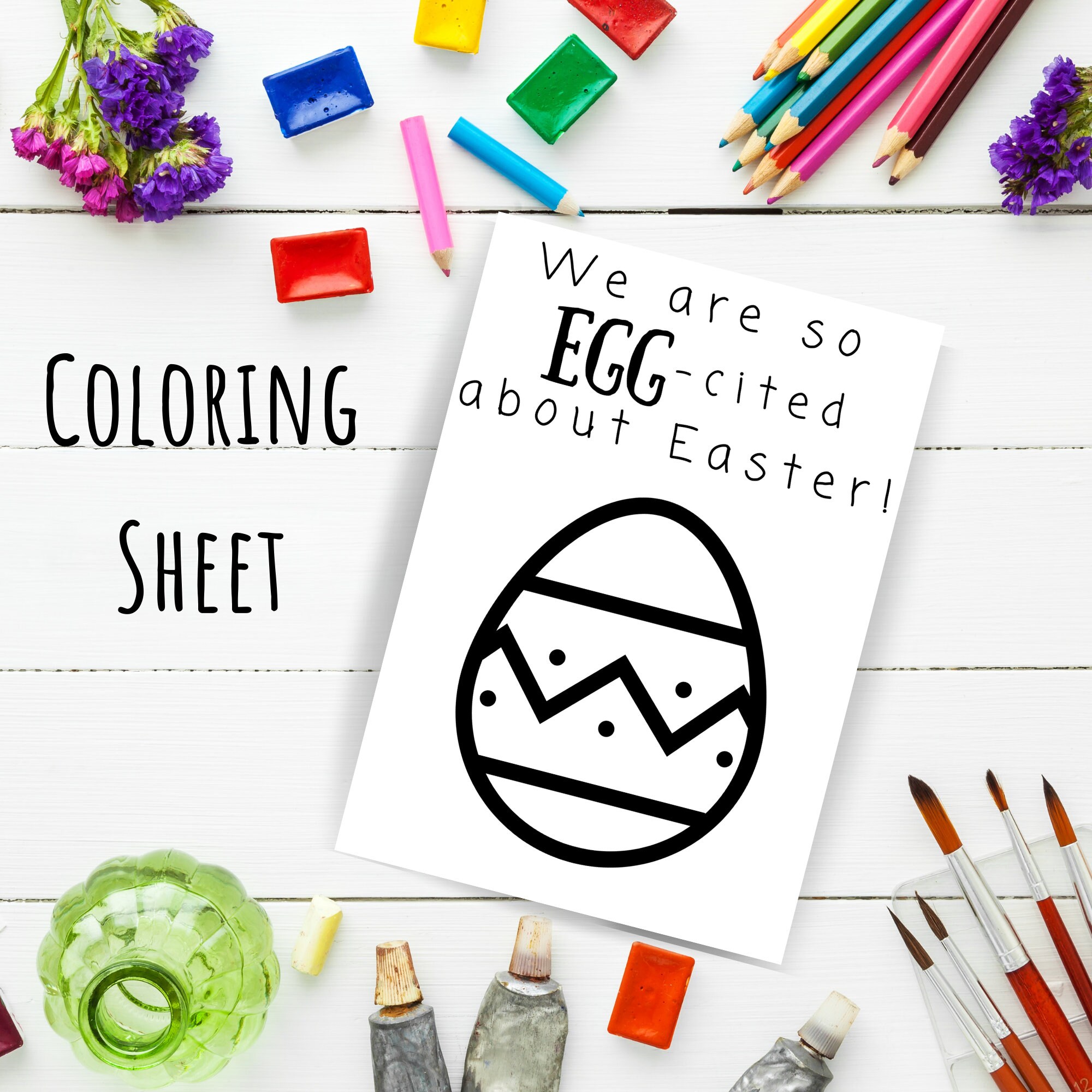 EASTER Coloring Page, Handprint Art, Footprint Art, Preschool Activity ...