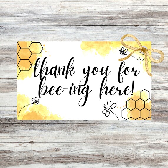 Thank You for Bee-ing Here Thank You Tag Party Favor Tags | Etsy