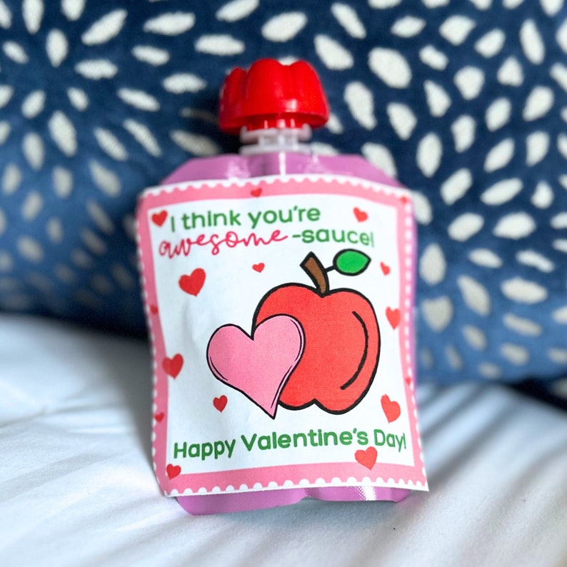 Valentines Day Gift Tags Valentine Cards Applesauce Pouch Tag Awesome ...