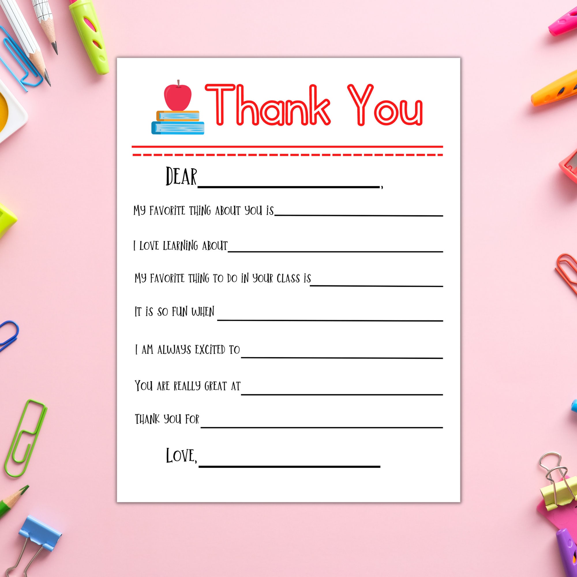 Teacher Appreciation Week | Writing Printable | Writing Worksheet for ...