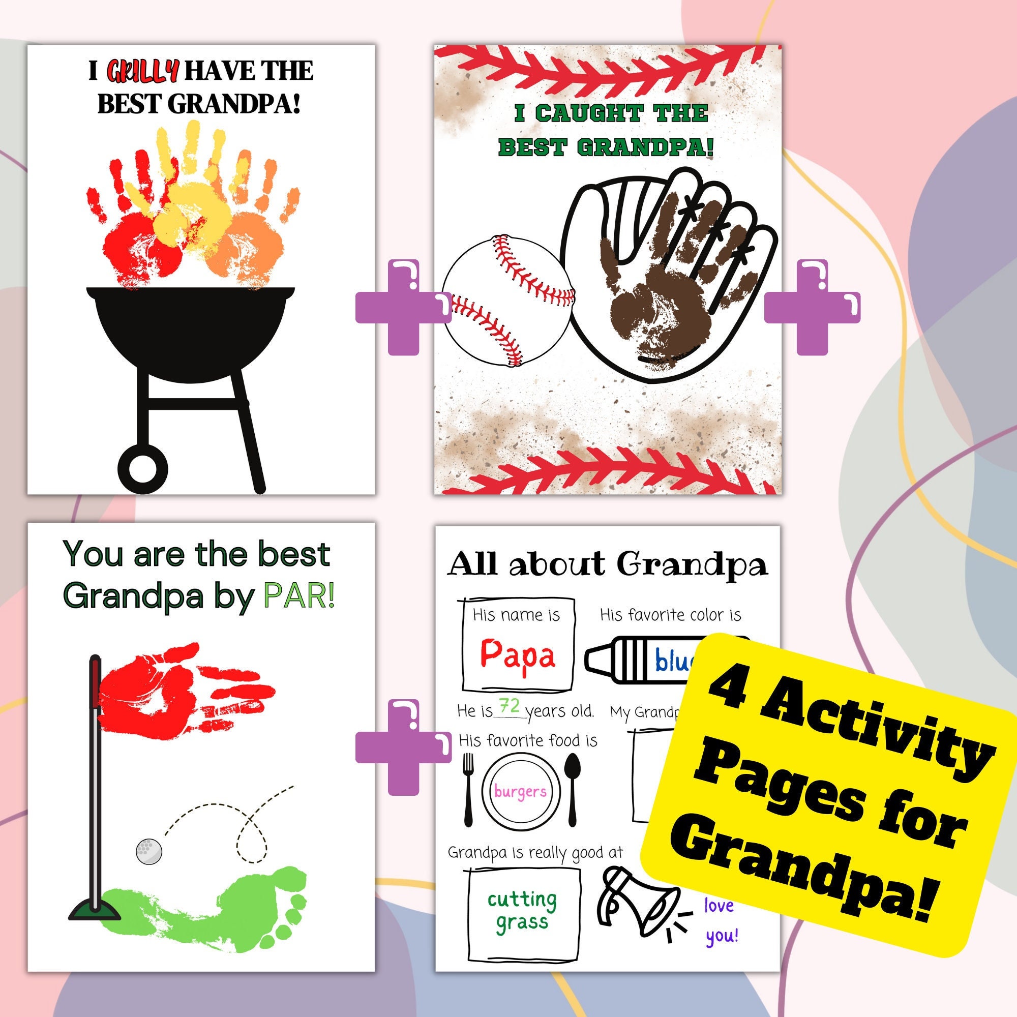 Grandpa Handprint Art Father's Day Activity Preschool Activity to ...