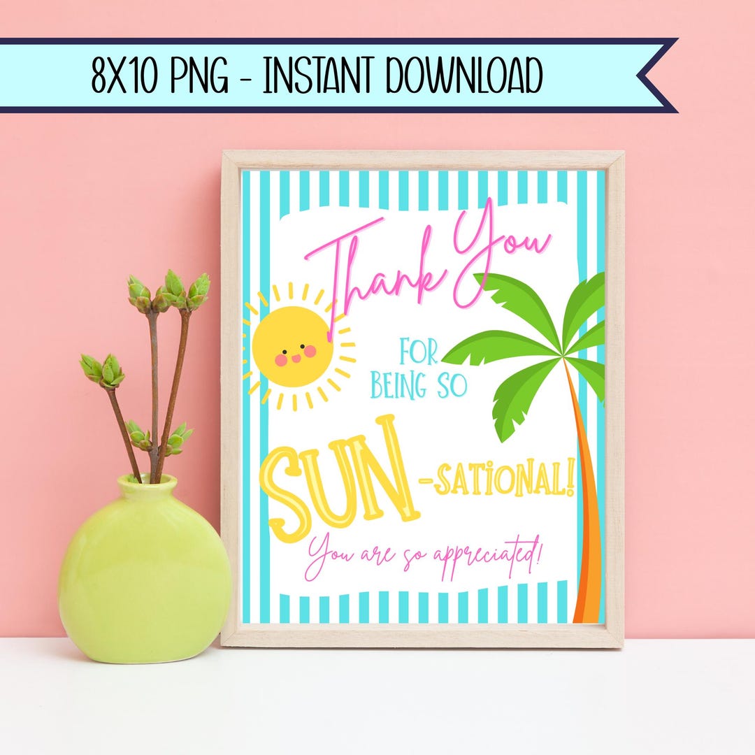 Thank You Sign| Thank You for Being so Sun-sational | Thank You Gift ...