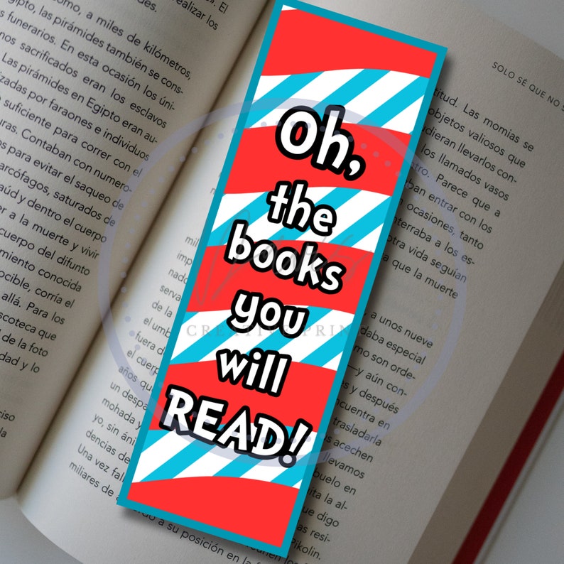 Dr. Seuss Inspired Bookmark | Read Across America (digital Download) - Etsy