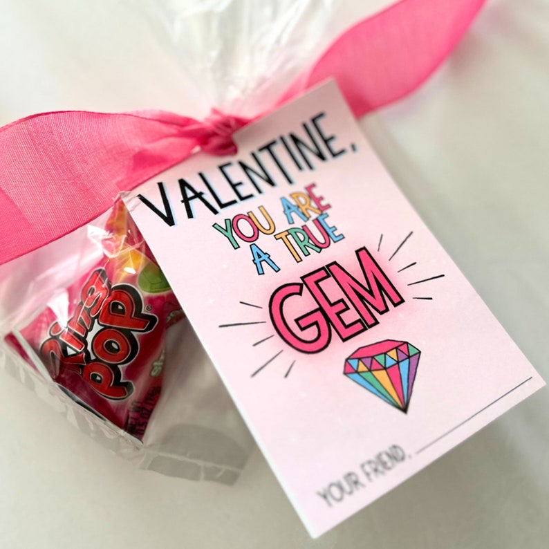 Valentine’s Day Gift Tags| You Are A True Gem| Candy Ring Tag ...