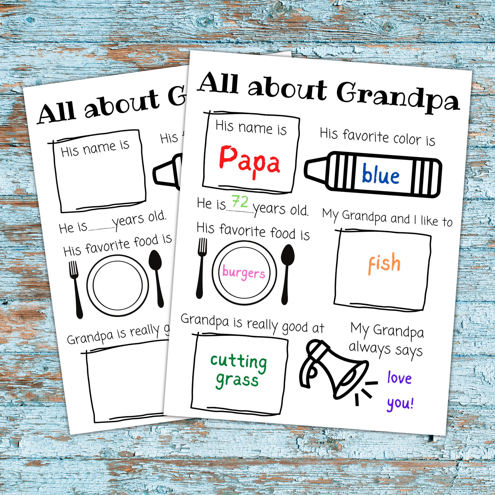 Grandpa Handprint Art Father's Day Activity Preschool Activity to ...