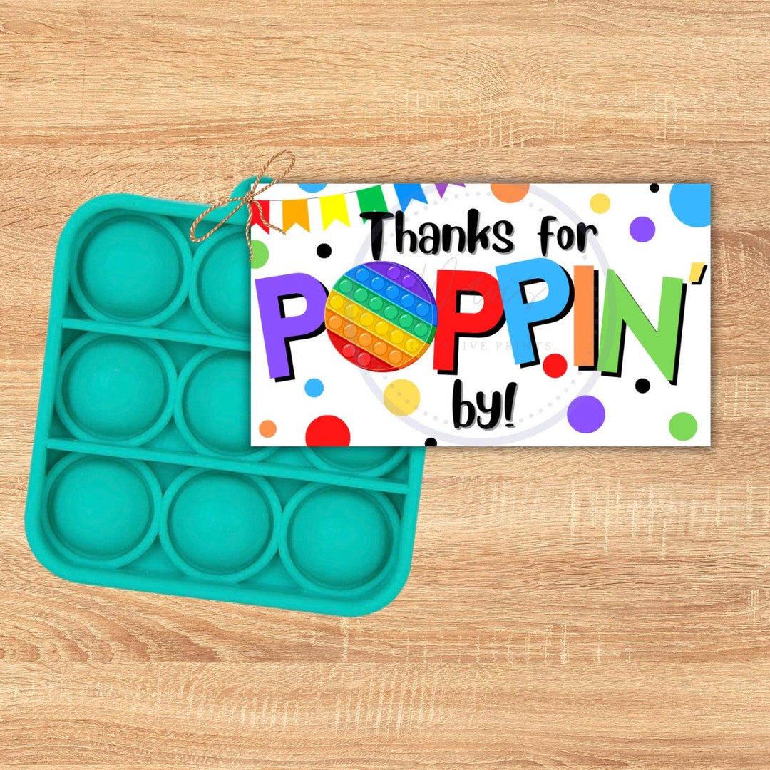 Pop It Gift Tag| Party Favor Tag| Thank You for Poppin By| Pop It ...